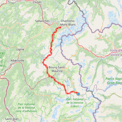 Parcours marche - GR5 - Val d'Isère - Les Houches - Val-d'isere