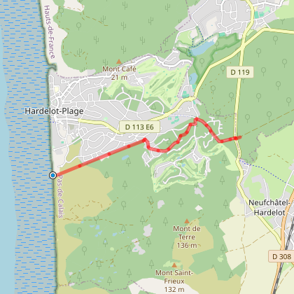 Parcours cheval - Hardelot sud - Neufchatel-hardelot