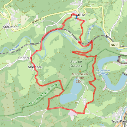 Parcours marche - La Gleize | P3 Tour du Mont Saint-Victor - Stoumont