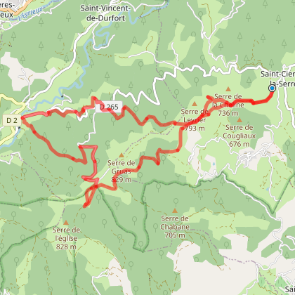 Parcours marche - Mont d'Ardeche entre Saint Cierge la Serre et le ...