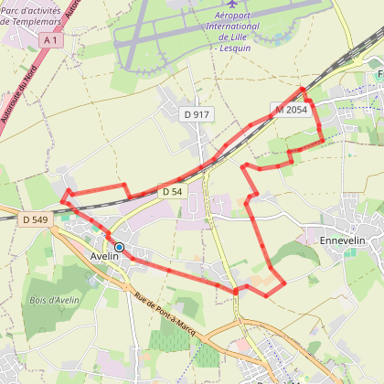 Parcours marche - AVELIN - Avelin