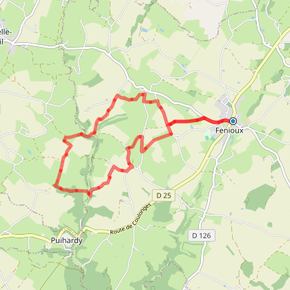 Parcours marche - Fenioux - Vallée du Saumort - Fenioux
