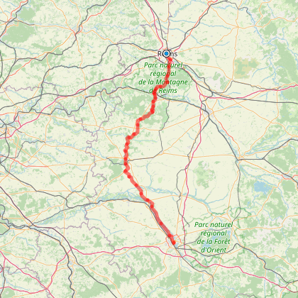 Parcours marche - reims troyes - Reims
