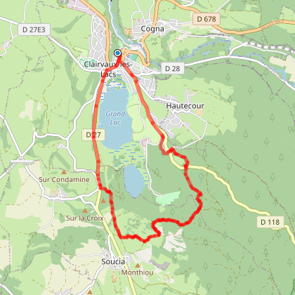Route mountain bike - Le Langard - Clairvaux-les-lacs