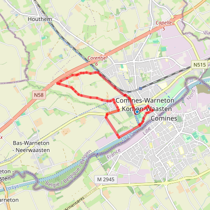 Parcours marche - Eurocircuit n°6 - Le long du canal de Comines ...