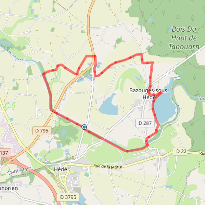Parcours marche - Circuit des Chalets et de l’Étang HEDE-BAZOUGES - Hede