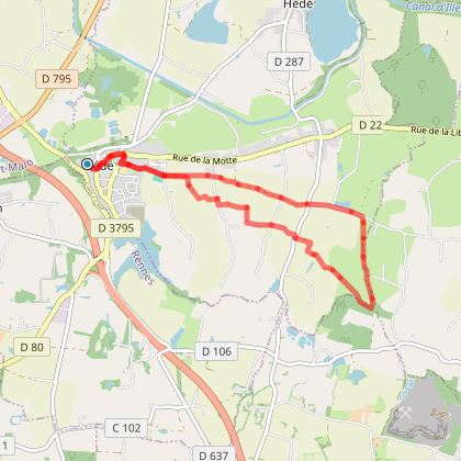 Parcours marche - Circuit du Château HEDE-BAZOUGES - Hede