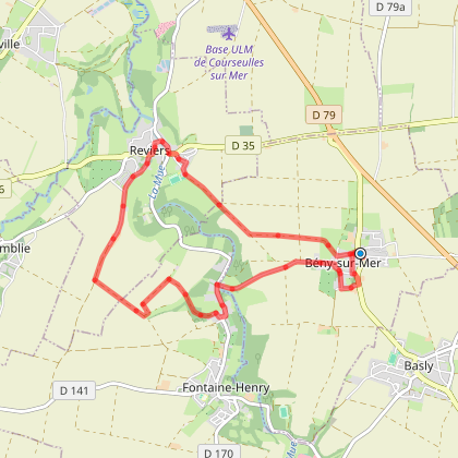 Parcours marche - Bény-sur-Mer & Reviers - Beny-sur-mer