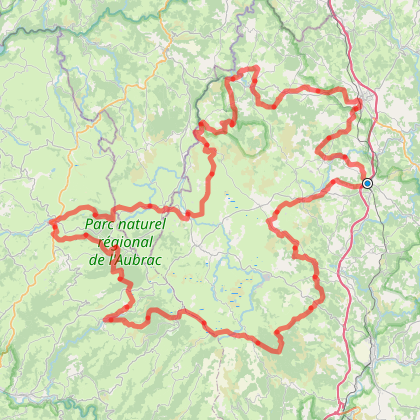 Parcours marche - Tour des Monts d'Aubrac - Aumont-aubrac