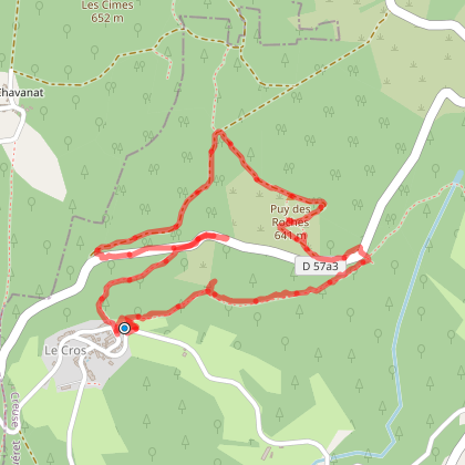 Parcours marche - Circuit des loges 1: le cros - Saint-goussaud
