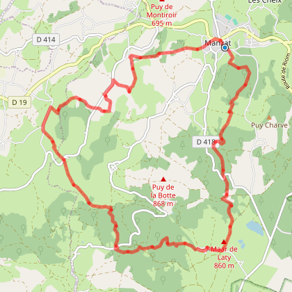Parcours marche - Manzat_aux_sources_de_la_morge_16.5km - Manzat