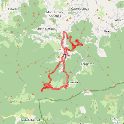 Parcours vtt - enduro Arbas piste rouge/noire - Arbas