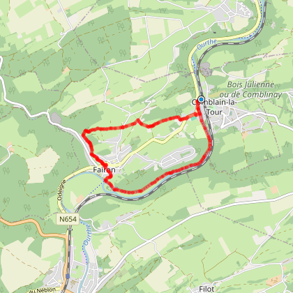 Parcours marche - Comblain-la-Tour - Fairon - Hamoir