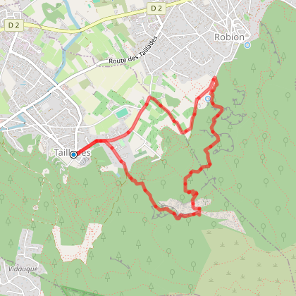Parcours marche - LES TAILLADES - Rochers de Baude - Taillades