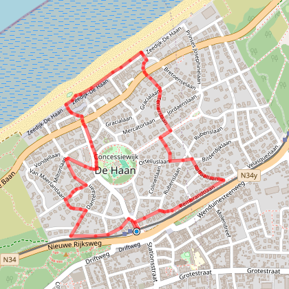 Parcours marche - De Haan (Belle Epoque midden in de duinen) - De haan