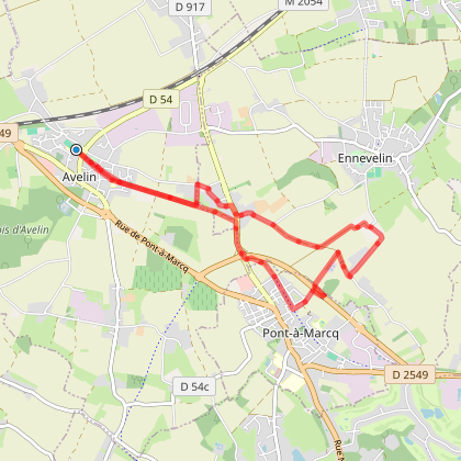 Parcours marche - Autour d'Avelin (9,4 km) - Avelin