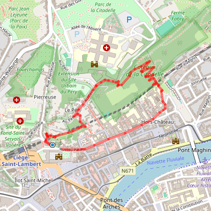 Parcours marche - Les côteaux de la Citadelle (Liège) - Liège