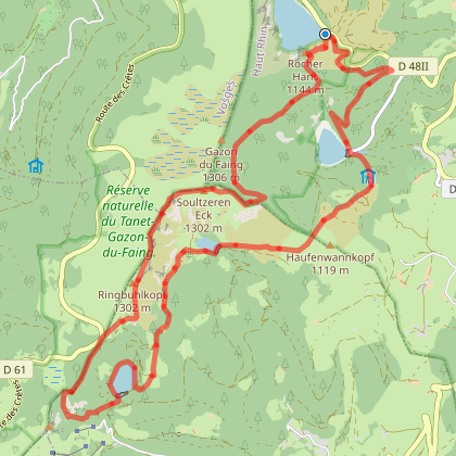 Parcours marche - Boucle 17km lac BLANC vosges - Orbey