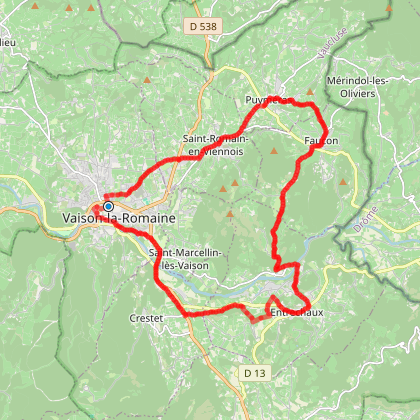 Route racing bike - Cycling Itinerary - Medieval villages around Vaison ...
