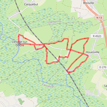 Parcours marche - liesville sur douve - Liesville-sur-douve