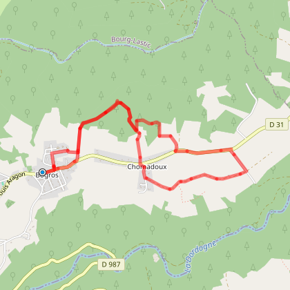 Parcours marche - De Bogros à Chomadoux - Messeix