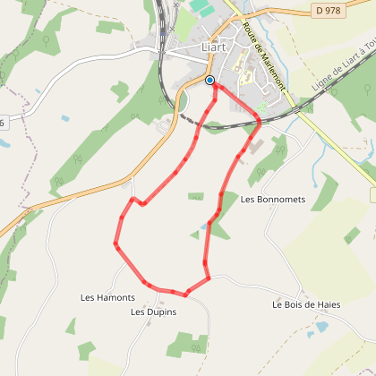 Parcours marche - Rondje Sud de Liart - 3,9km - Liart