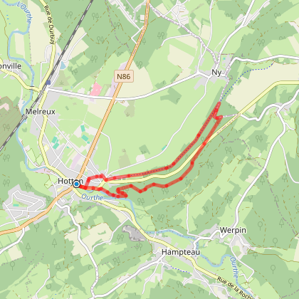 Parcours marche - Promenade vers la porte Aïve - Hotton - Hotton