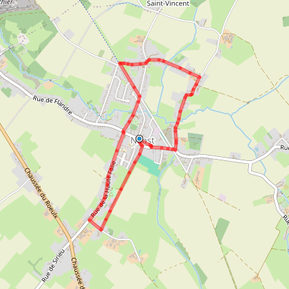 Parcours vélo route - Naast - Soignies