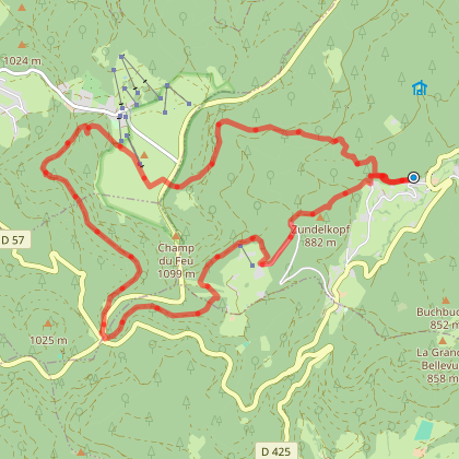 Parcours marche - Cascade du Hohwald – Champ du feu boucle au départ de ...