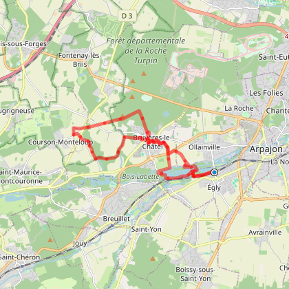Parcours marche - Randonnée à partie de la Gare d'égly - Egly