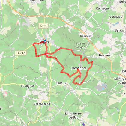 Parcours marche - Targon - Targon