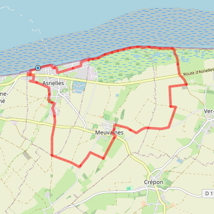 Parcours marche - aux alentours d'Asnelles sur mer - Asnelles