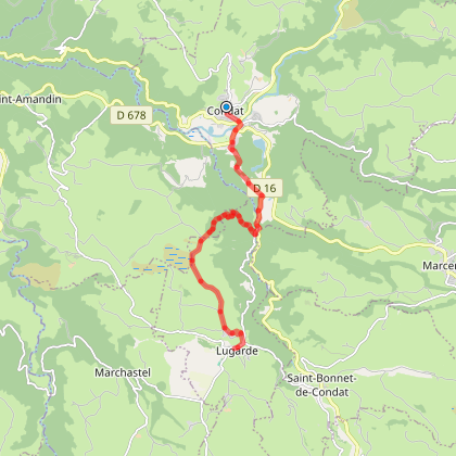 Parcours marche - Condat/Lugarde - Condat