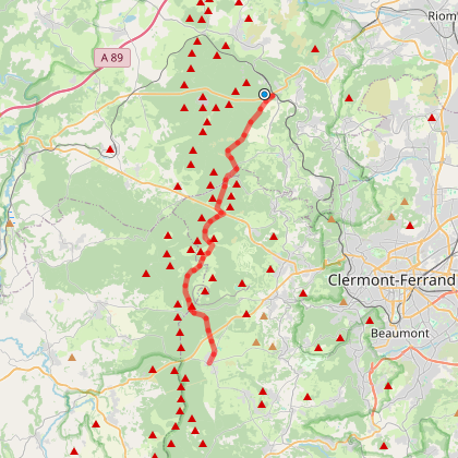 Parcours marche - Cratère/Laschamp Variante courte - Volvic