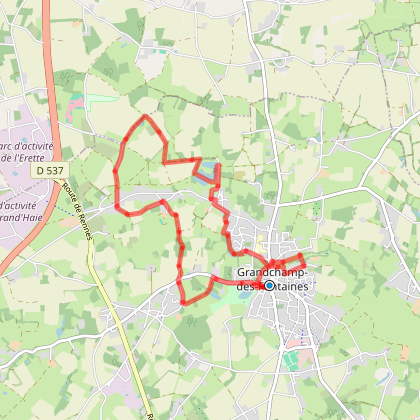 Parcours marche - CIRCUIT DES ETANGS GRANDCHAMP - Grandchamps-des-fontaines