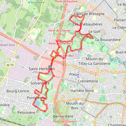 Parcours marche - SAINT-HERBLAIN : Circuit Hermeland - Saint-herblain