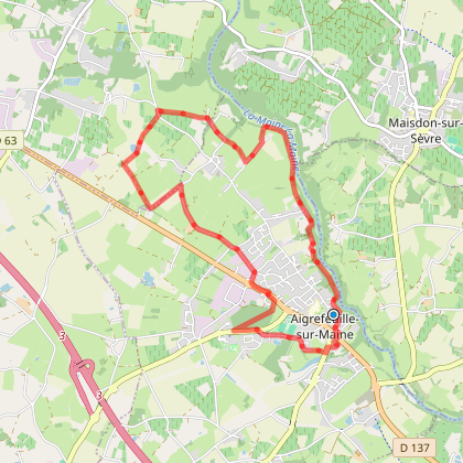 Parcours marche - BOUCLE CIRCUIT ENTRE BOURG ET MAINE - Aigrefeuille ...