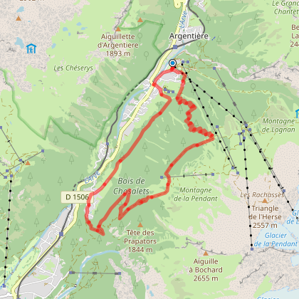 Parcours marche - Repérage trail des Grands Montets - Chamonix-mont-blanc