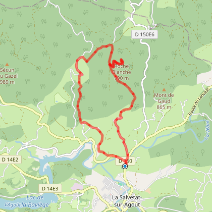 Parcours marche - La Lauze - La salvetat-sur-agout