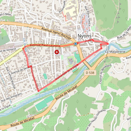 Parcours marche - Balade en poussette à Nyons - Nyons