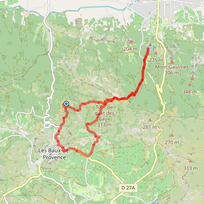 Parcours marche - lac de st remy depuis les baux de provence - Les baux-de-provence