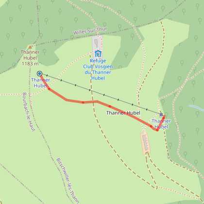 Parcours ski - Piste rouge - Thanner Hubel - Bitschwiller-les-thann