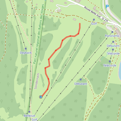 Parcours ski - Piste rouge - Snowpark - Sondernach