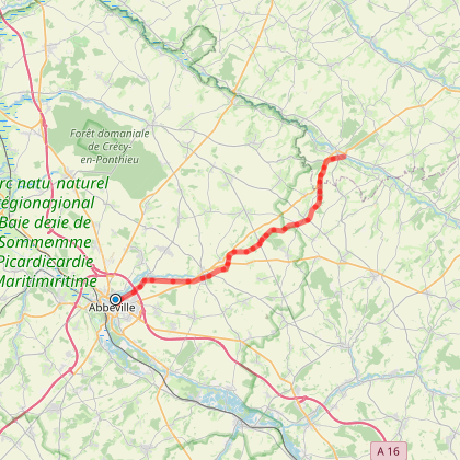 Parcours vélo route - La traverse du Ponthieu - Abbeville
