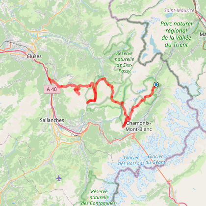 Parcours marche - Col des montets- Magnan - Chamonix-mont-blanc