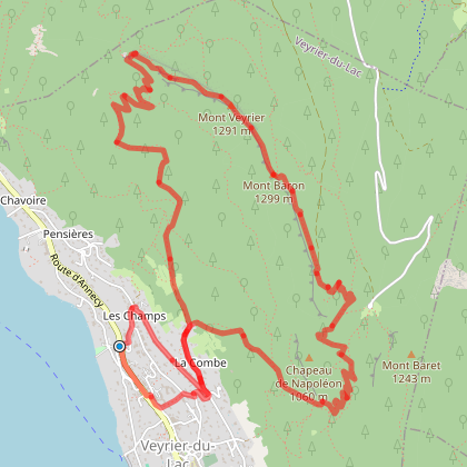 Parcours marche - De Veyrier du Lac au Mont Veyrier - Veyrier-du-lac