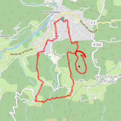 Parcours marche - Autour de Jaujac Ardèche - Jaujac