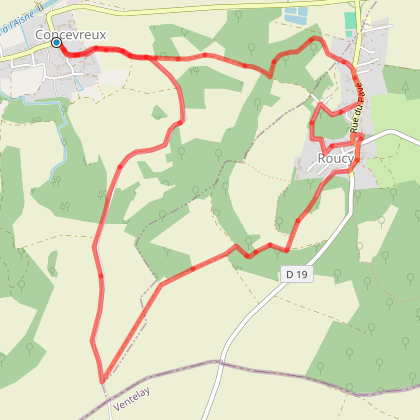 Parcours marche - Rando à La cascade de Roucy - Concevreux