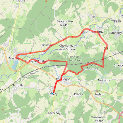 Parcours vtt - Franey Emagny Marnay - Franey