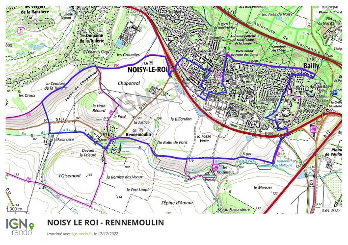 Parcours marche - NOISY LE ROI - RENNEMOULIN - Noisy-le-roi